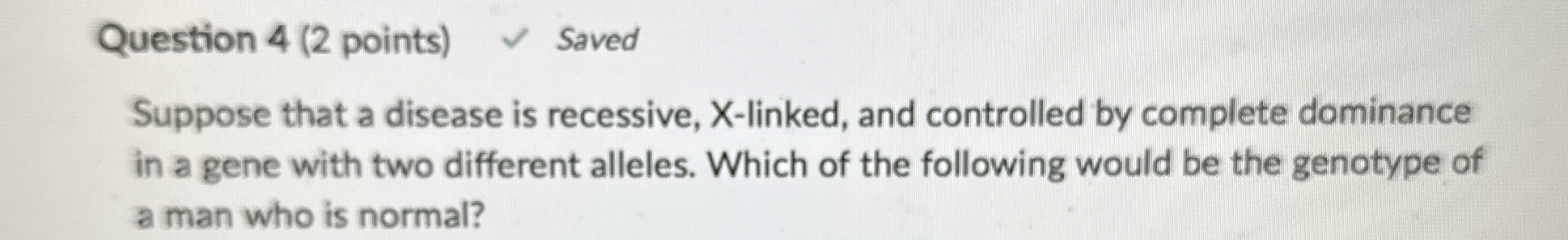 Solved Question 4 (2 ﻿points) ﻿SavedSuppose that a disease | Chegg.com