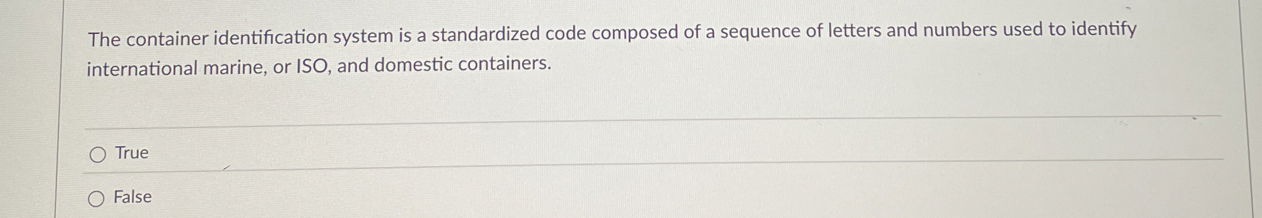 Solved The container identification system is a standardized | Chegg.com