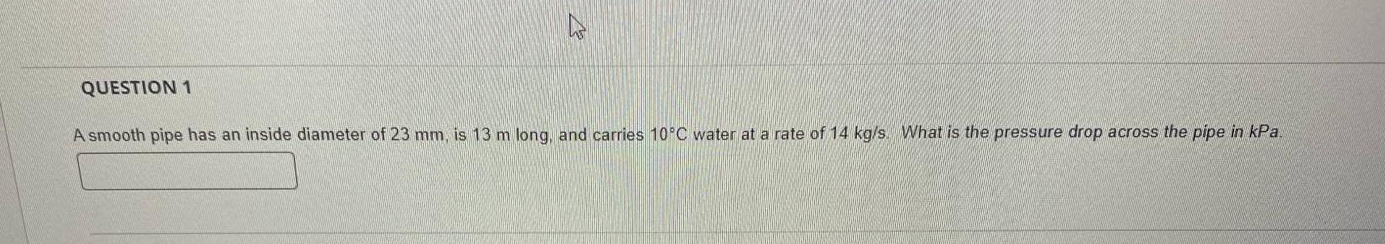 Solved QUESTION 1A smooth pipe has an inside diameter of | Chegg.com