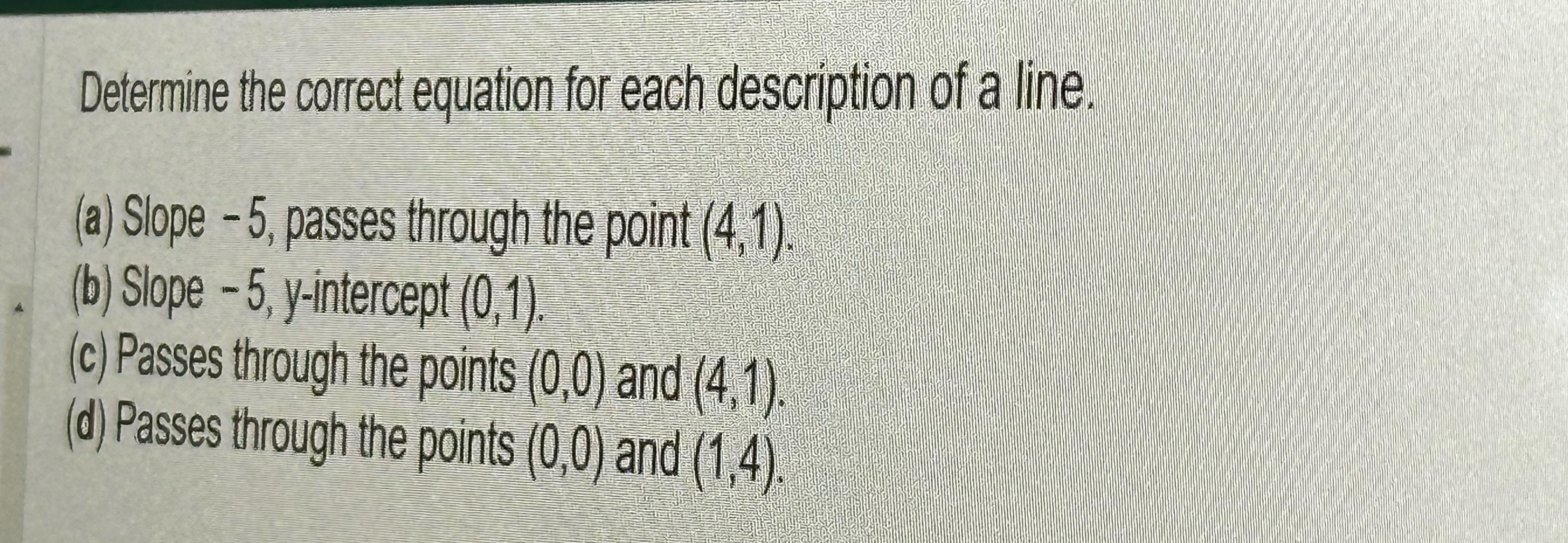 Solved Determine the correct equation for each description | Chegg.com