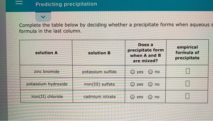 Solved Predicting precipitation Complete the table below by | Chegg.com