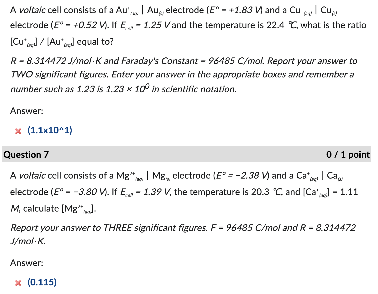 Solved Question 70 / 1 ﻿pointA voltaic cell consists of a | Chegg.com