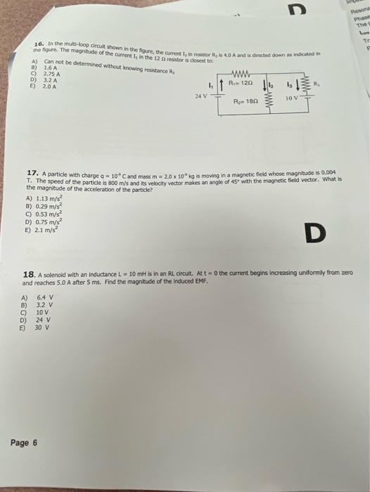 Solved Peson Phase Thes 16. in the multi-loop circuit shown | Chegg.com