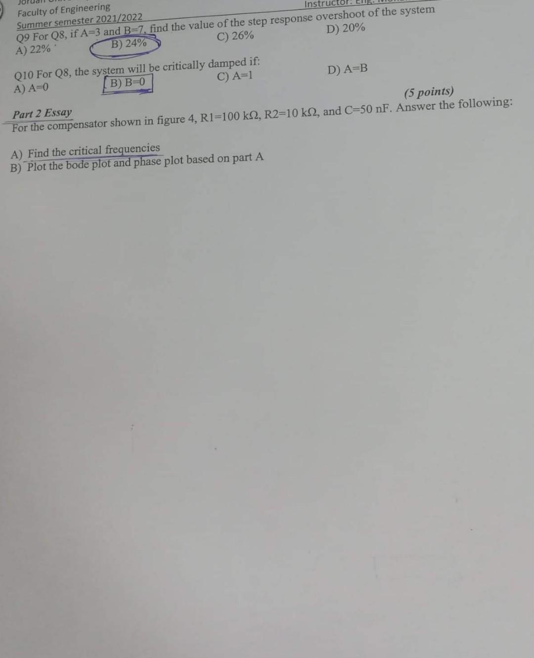 Solved Student Name Part 1 Multiple choice. Directions: | Chegg.com