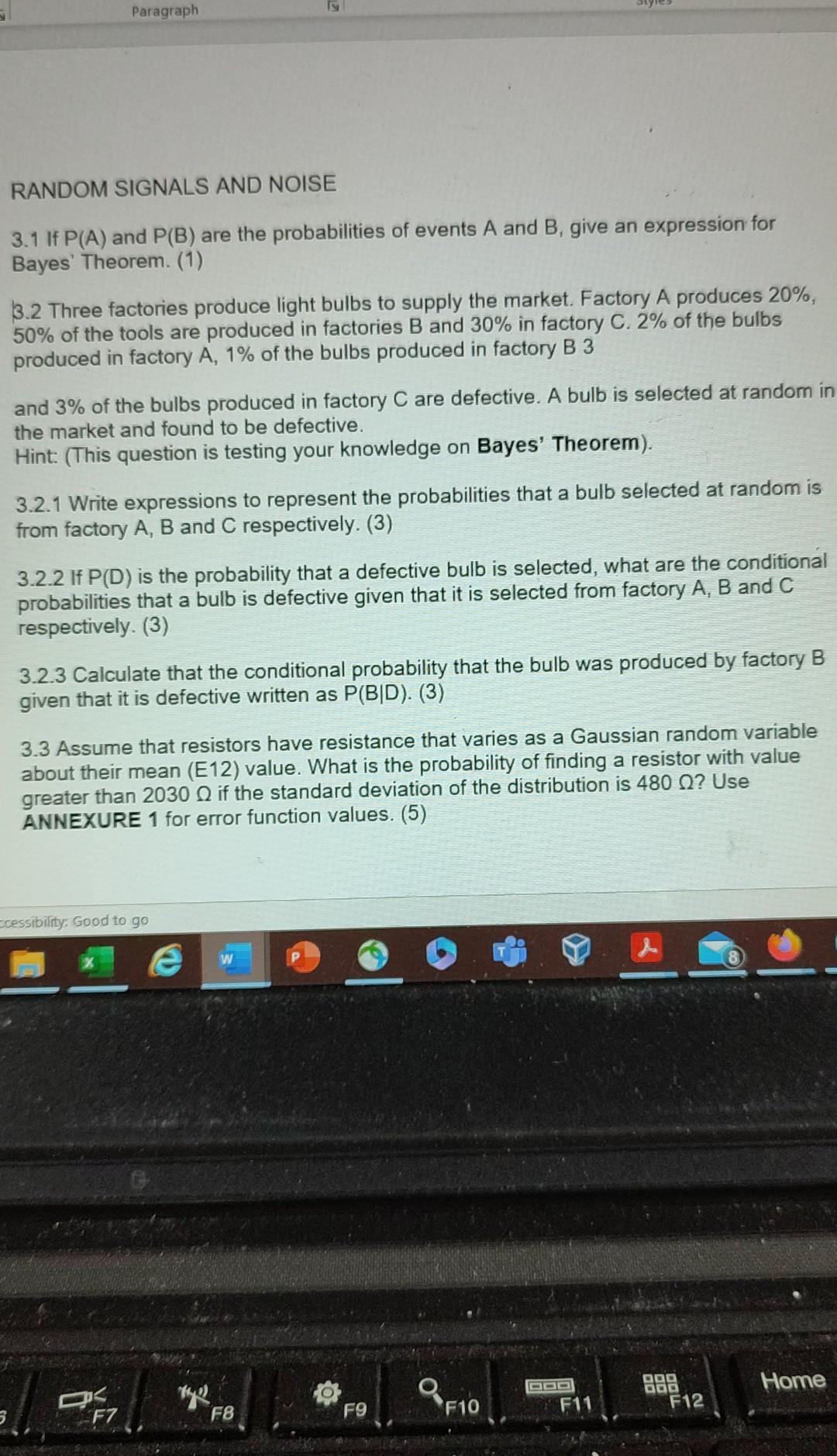 Solved RANDOM SIGNALS AND NOISE 3.1 If P(A) and P(B) are the | Chegg.com