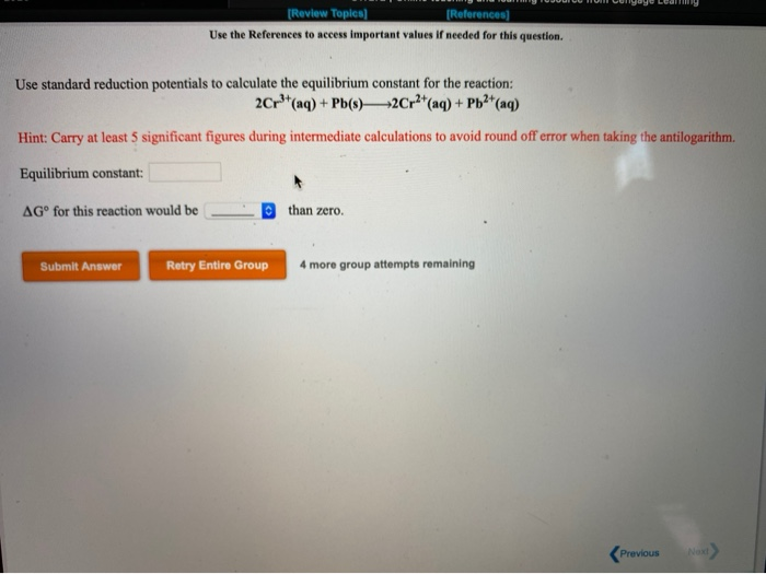 Solved [Review Toples) (References) Use the References to | Chegg.com