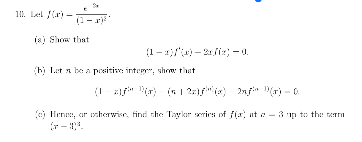 Solved Let f(x)=e-2x(1-x)2.(a) Show | Chegg.com Solved Let f(x)=e-2x(1-x)2.(a) Show | Chegg.com