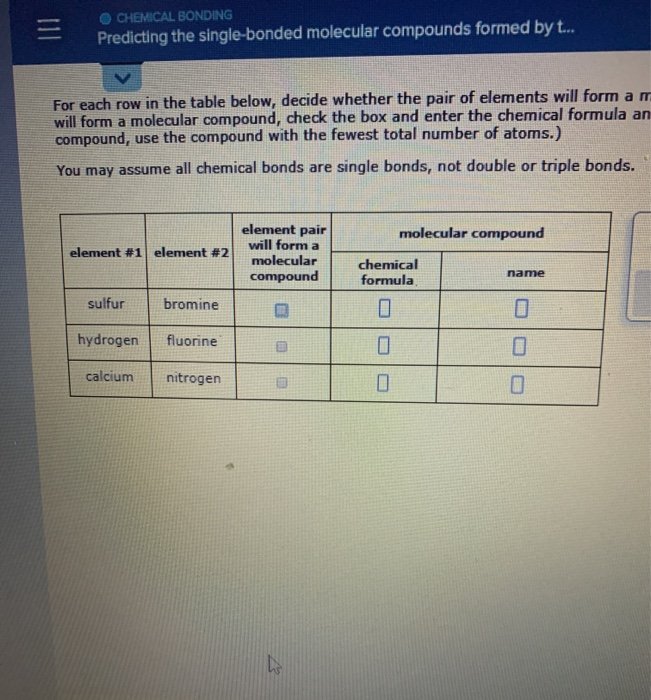 Solved For each row in the table below, decide whether the | Chegg.com