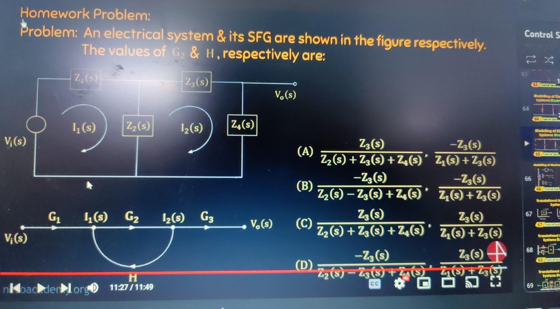 Solved Homework Problem: Problem: An electrical system \& | Chegg.com