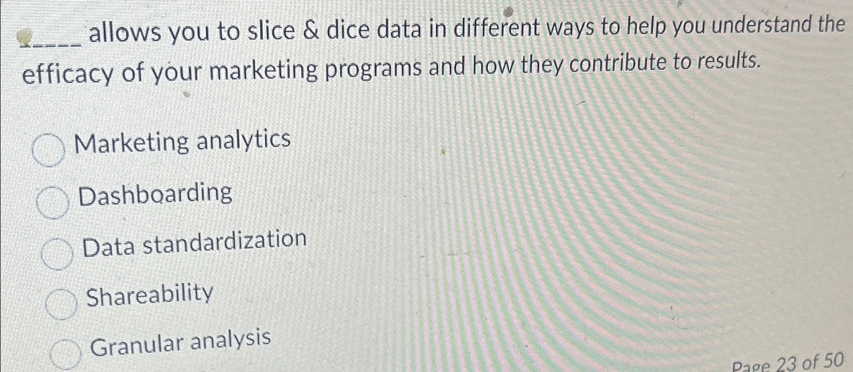 Solved allows you to slice & dice data in different ways to | Chegg.com