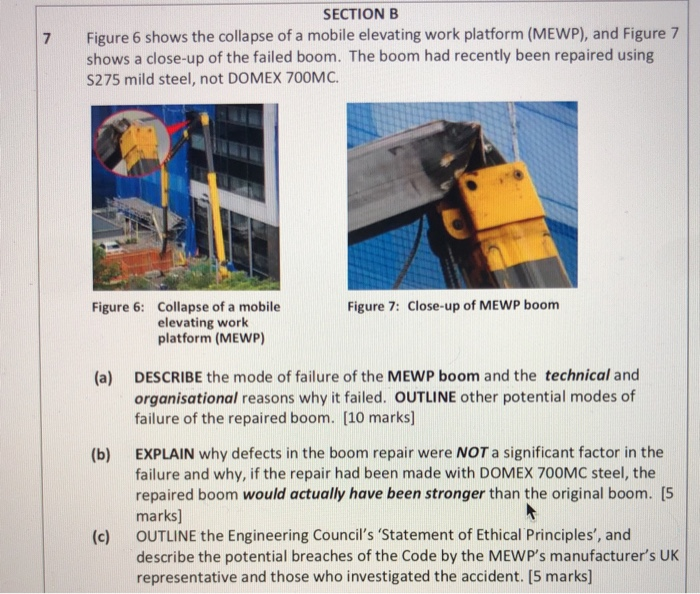 Solved SECTION B Figure 6 shows the collapse of a mobile | Chegg.com