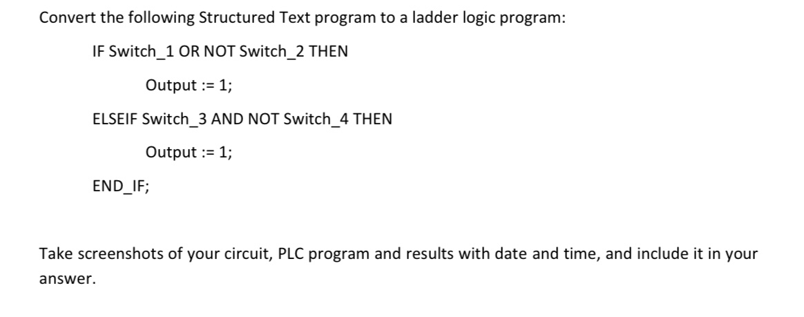 Solved USE AUTOMATION STUDIO SOFTWAREConvert the following | Chegg.com