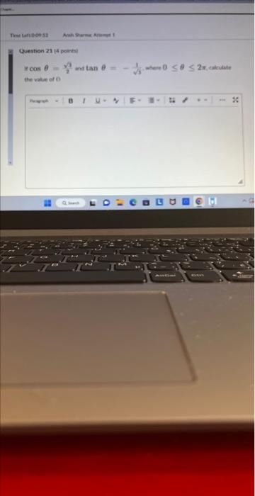 1πcosθ=22 antan θ=−31, ment 0≤θ≤2π andite the vatue | Chegg.com