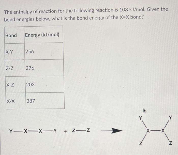 Solved The enthalpy of reaction for the following reaction | Chegg.com
