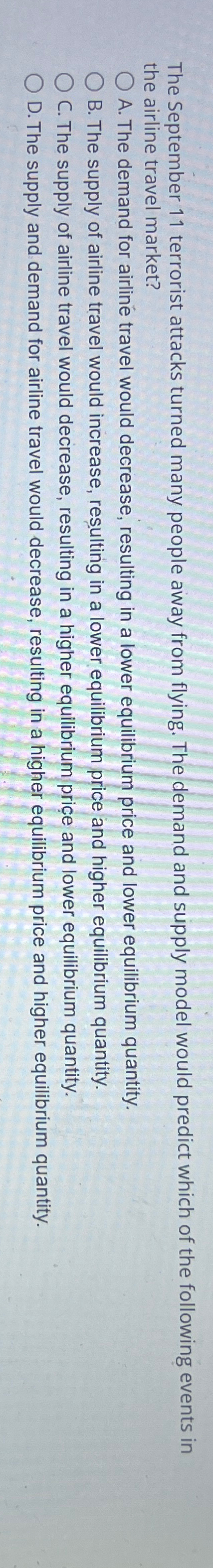 Solved The September 11 ﻿terrorist attacks turned many | Chegg.com
