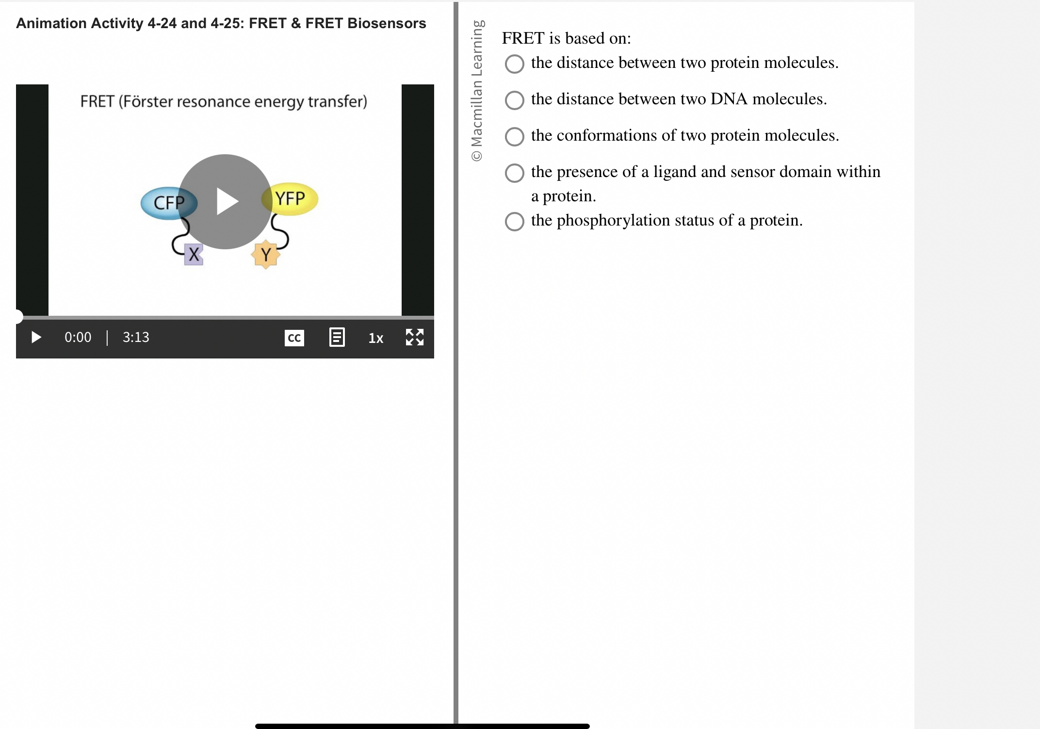 Solved Animation Activity 4-24 ﻿and 4-25: FRET & FRET | Chegg.com
