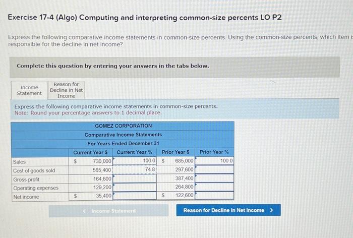 Solved Exercise 17-4 (Algo) Computing and interpreting | Chegg.com Solved Exercise 17-4 (Algo) Computing and interpreting | Chegg.com