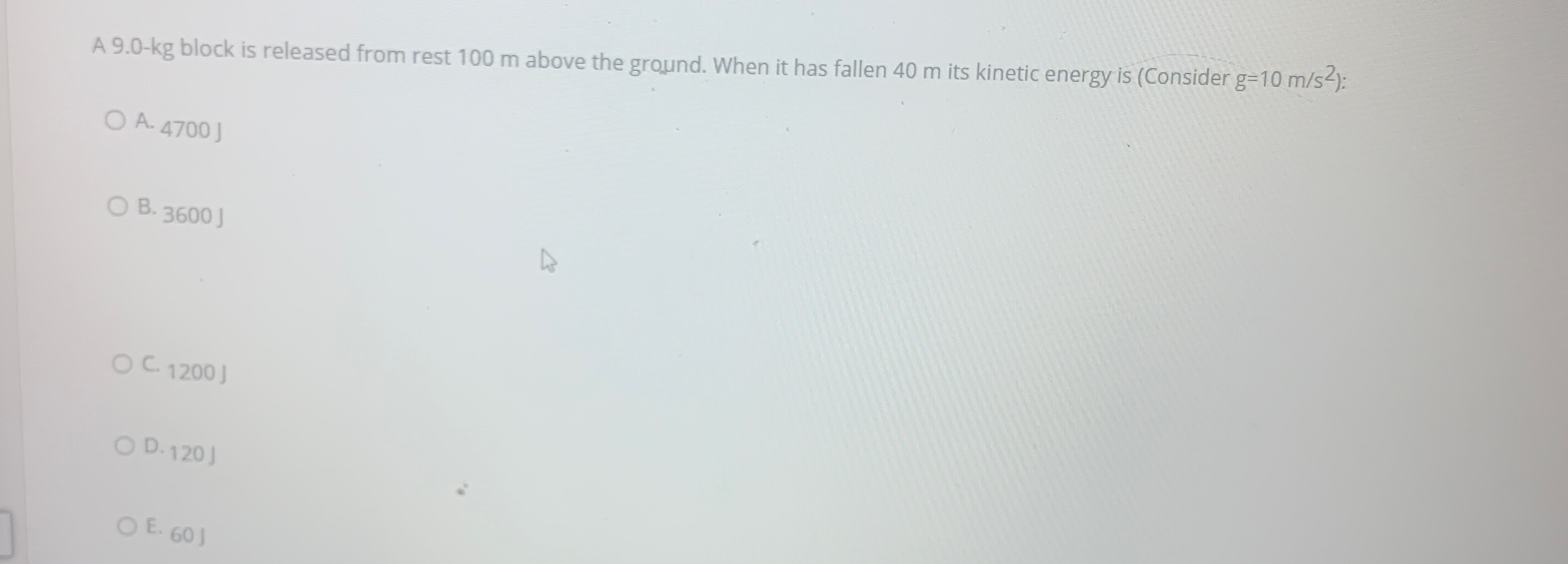 Solved A 9.0-kg block is released from rest 100m ﻿above the | Chegg.com