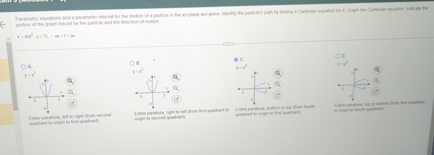 Solved Parametric Equations And A Parameter Interval For The