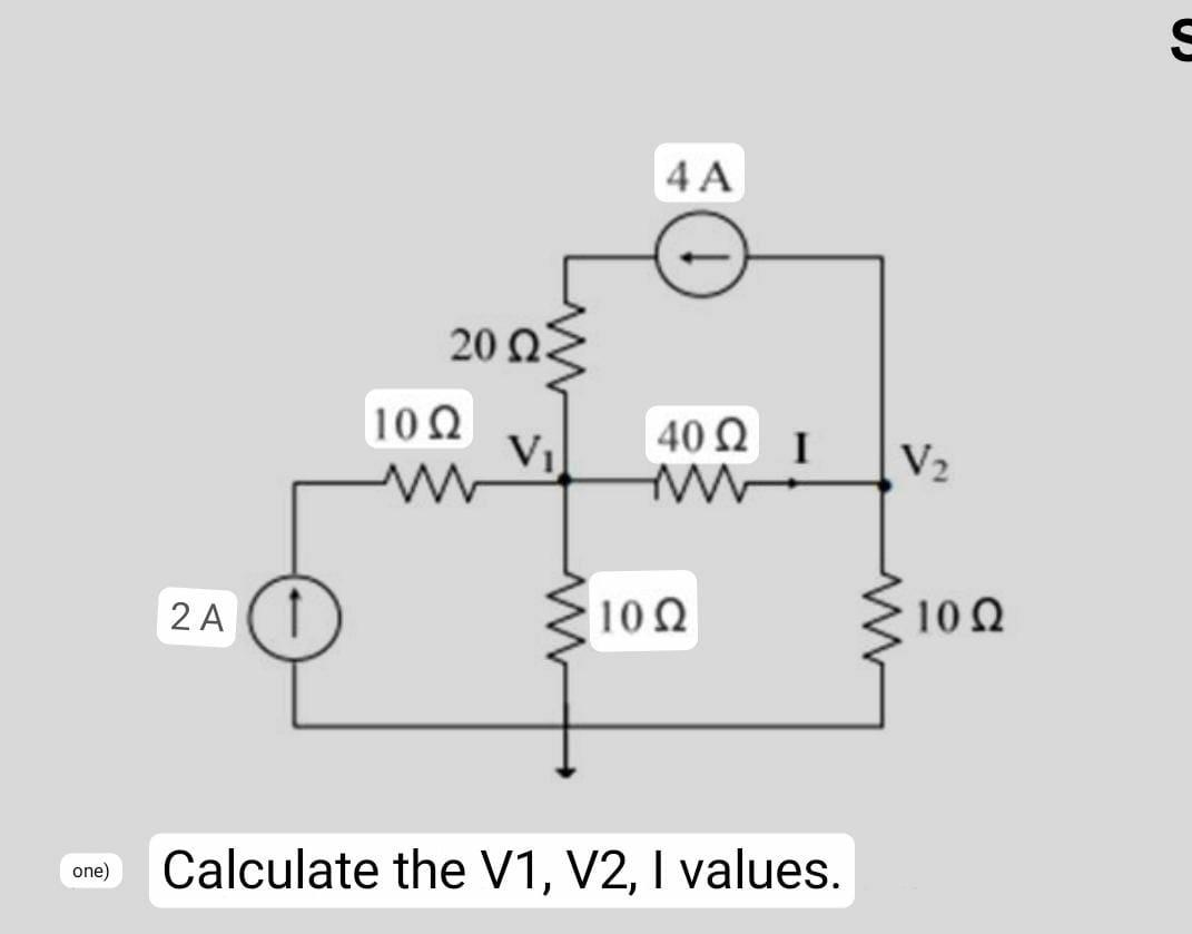 Solved Calculate the V1, V2, I values. | Chegg.com