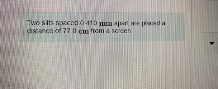 Solved Two slits spaced 0.410 mm apart are placed a distance | Chegg.com
