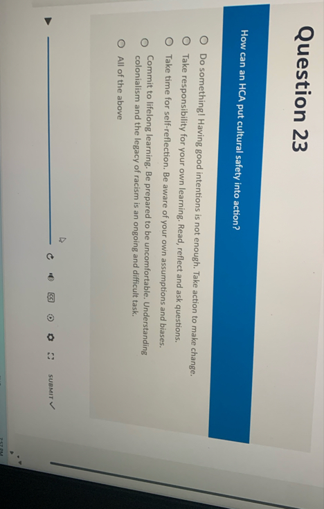 Solved Question 23How can an HCA put cultural safety into | Chegg.com