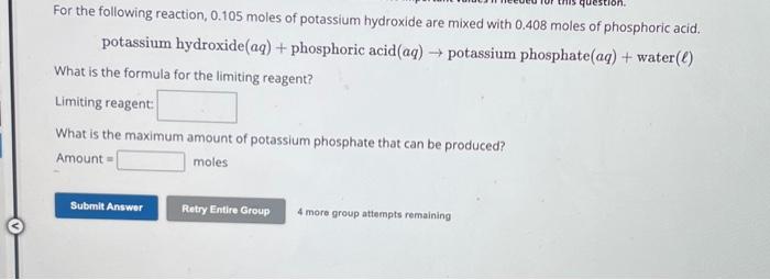 Solved According to the following reaction, how many moles | Chegg.com