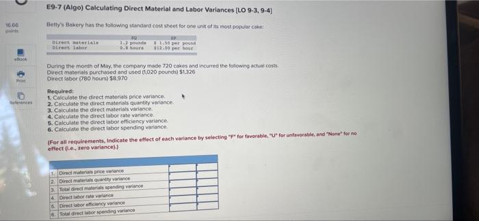 Solved E9-7 (Algo) Calculating Direct Material and Labor | Chegg.com