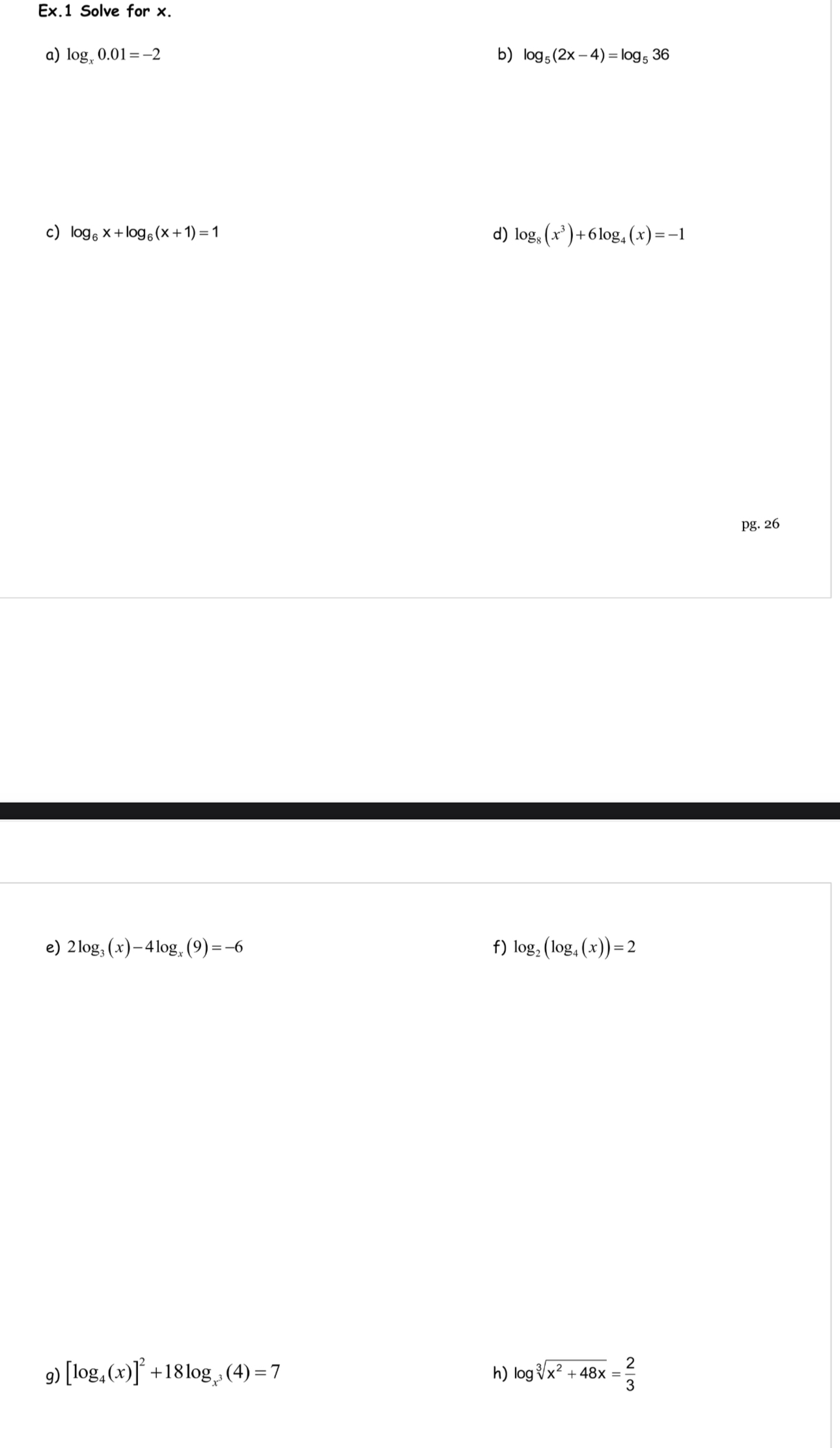 Solved Ex. 1 ﻿Solve for | Chegg.com