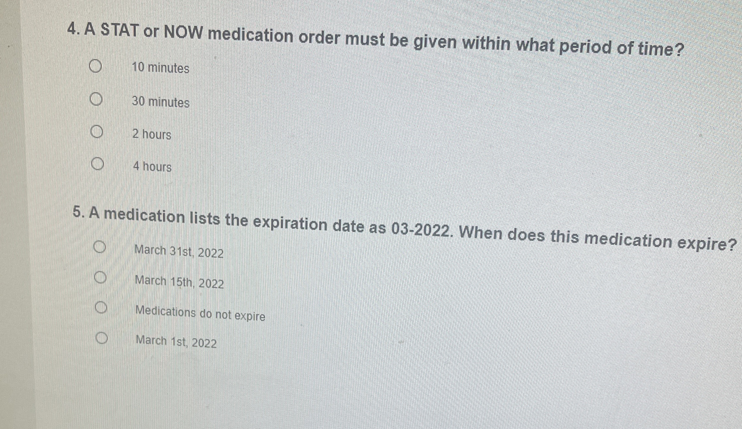 Solved A STAT or NOW medication order must be given within | Chegg.com
