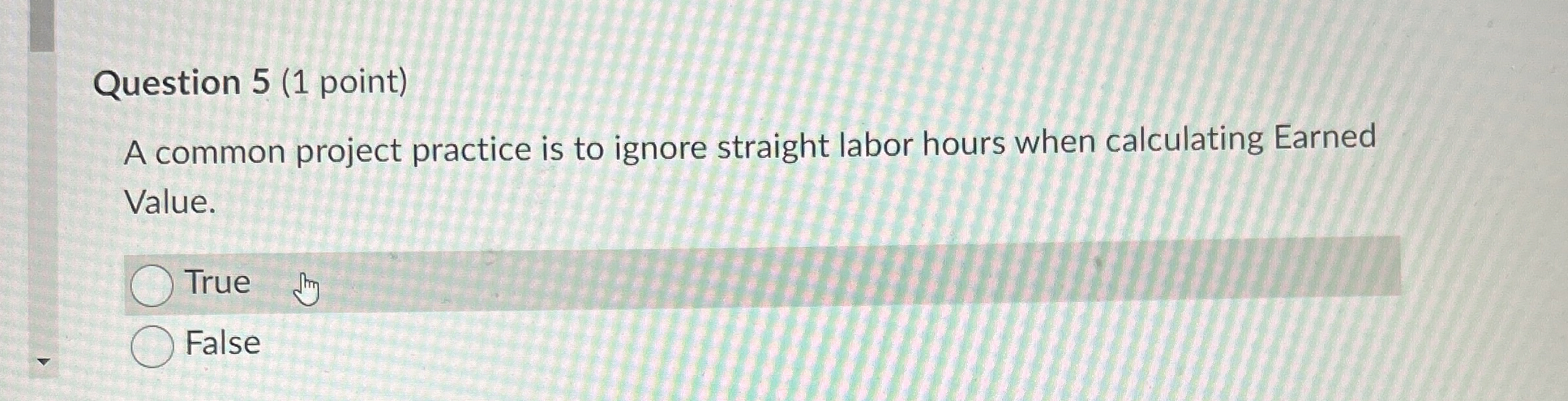 Solved Question 5 (1 ﻿point)A common project practice is to | Chegg.com
