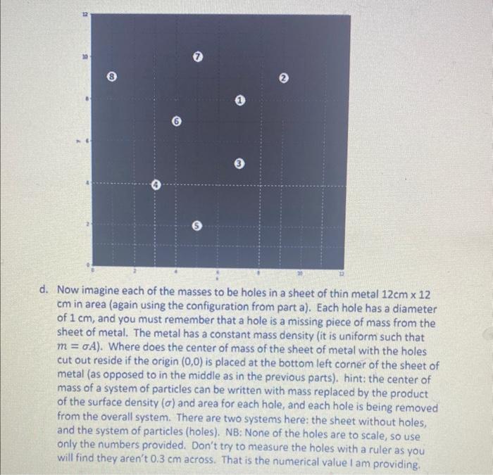 Solved 1. Given the following masses (each m=5 kg ) placed | Chegg.com