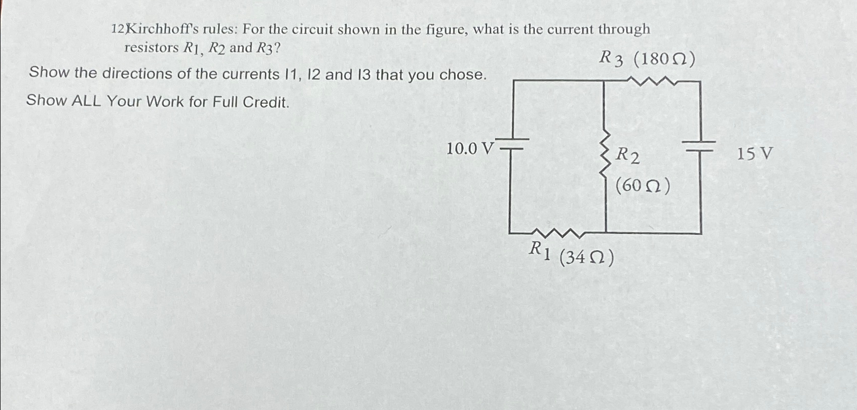 Solved Kirchhoff's rules: For the circuit shown in the | Chegg.com