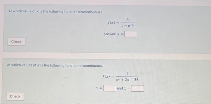 Solved At which value of x is the following function | Chegg.com