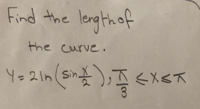 Solved y=2ln(sin2x),3π⩽x⩽π | Chegg.com