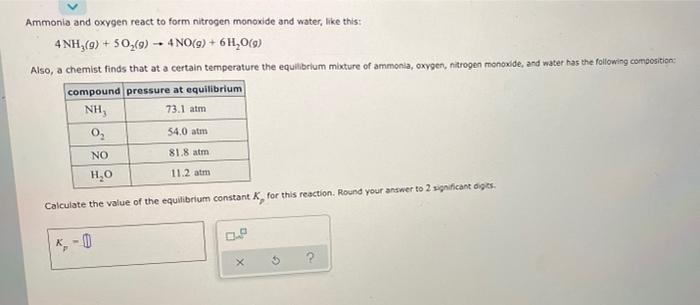 Solved Ammonia and oxygen react to form nitrogen monoxide | Chegg.com