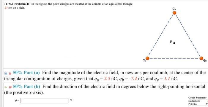 Solved (17\%) Problem 4: In the figure, the point charges | Chegg.com