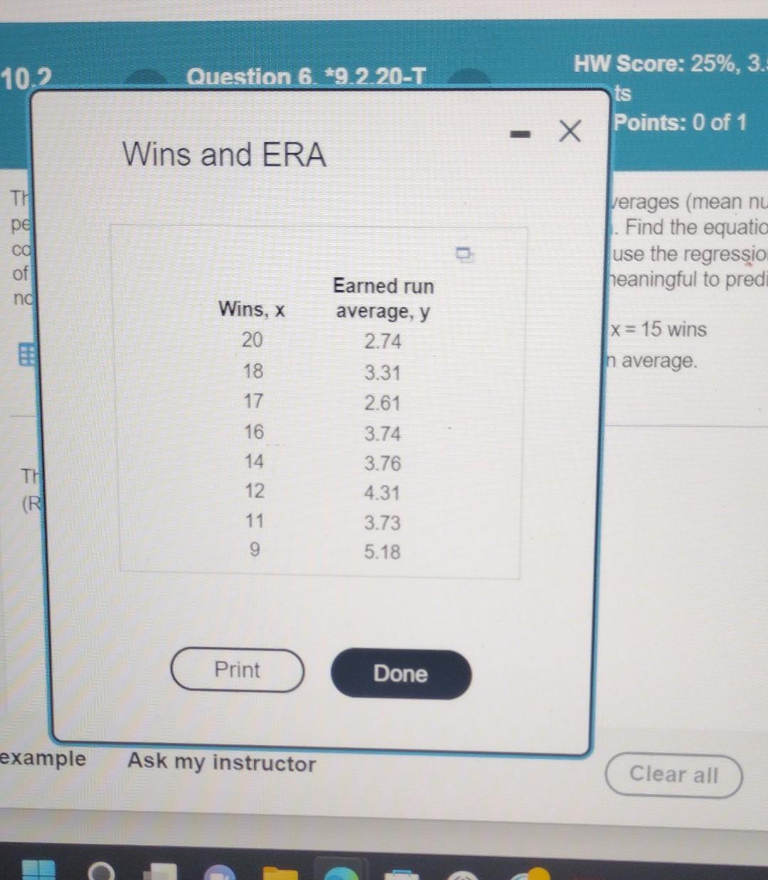 Solved The accompanying data are the number of wins and the | Chegg.com
