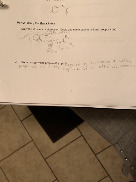 Solved Part 2. Using the Merck Index 1. Draw the structure | Chegg.com