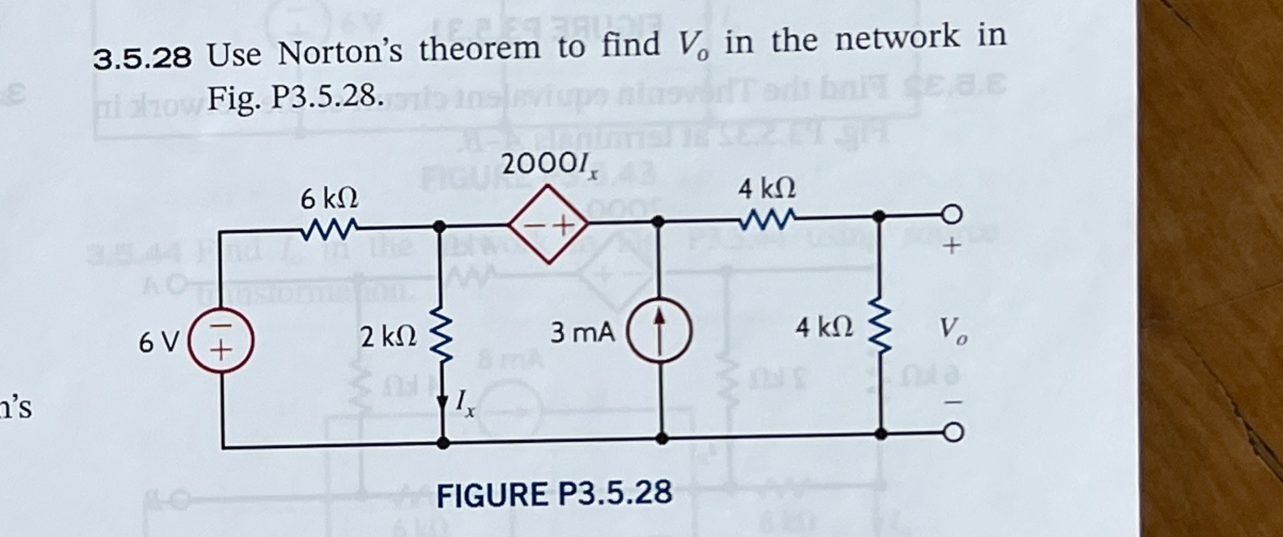 Solved 3.5.28 ﻿Use Norton's theorem to find Vo ﻿in the | Chegg.com