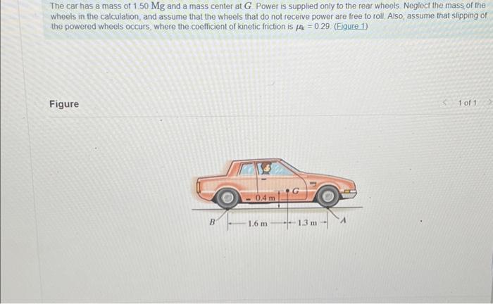 Solved The car has a mass of 1.50Mg and a mass center at G | Chegg.com