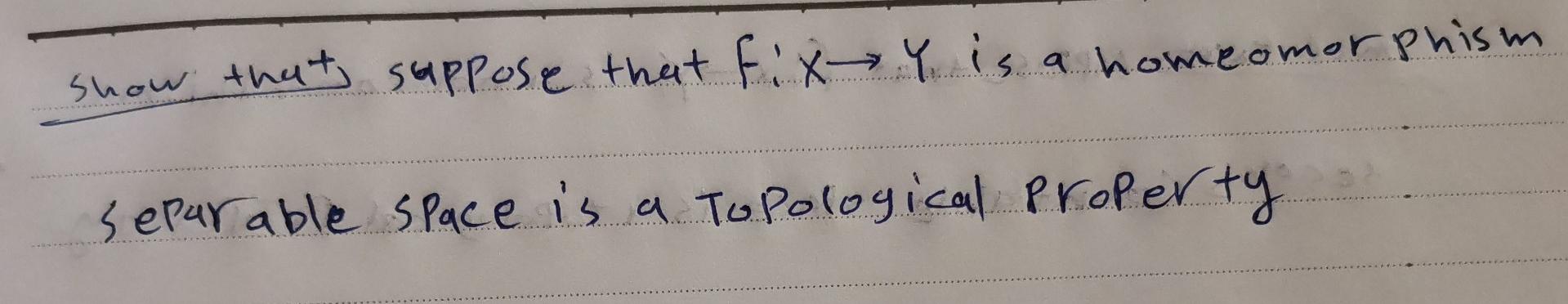 Solved show that suppose that fix Y is a homeomorphism a | Chegg.com