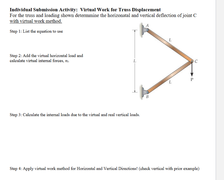 Solved Individual Submission Activity: Virtual Work for | Chegg.com
