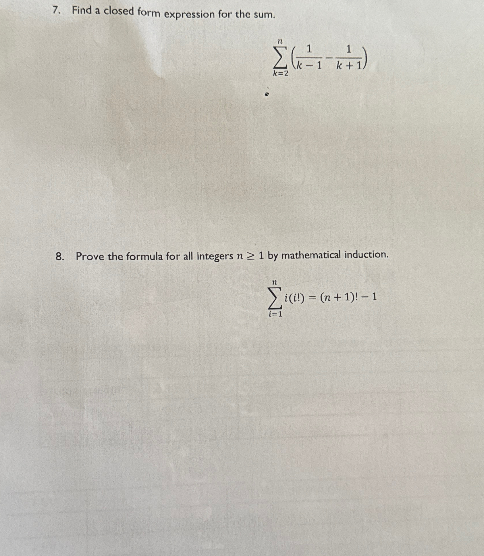 Solved Find a closed form expression for the | Chegg.com