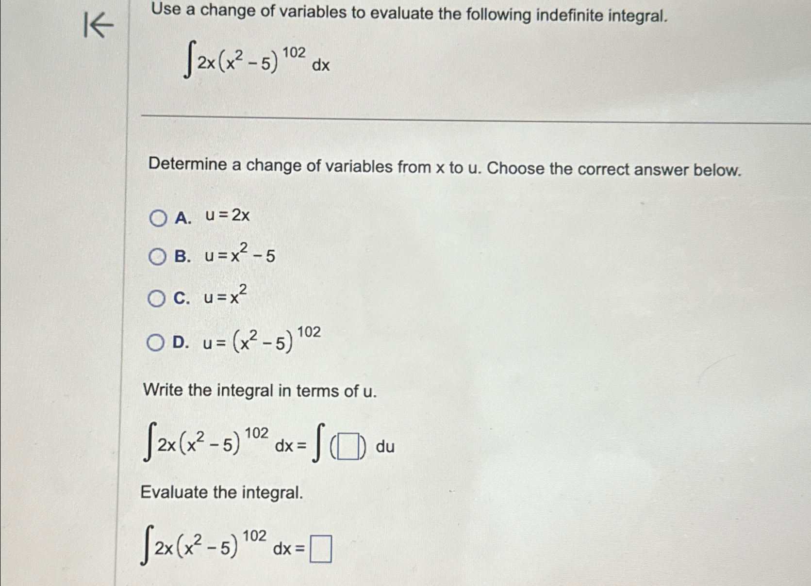 Solved Use a change of variables to evaluate the following | Chegg.com
