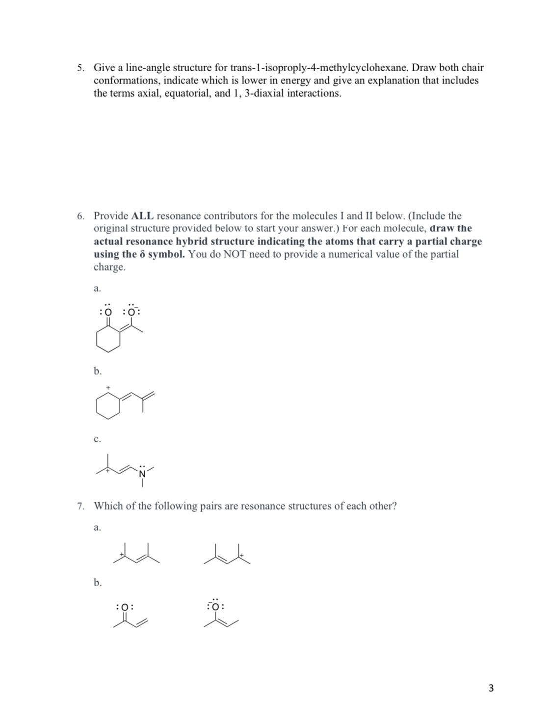 Solved 5. ﻿Give a line-angle structure for | Chegg.com