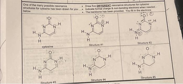 Solved One of the many possible resonance structures for | Chegg.com