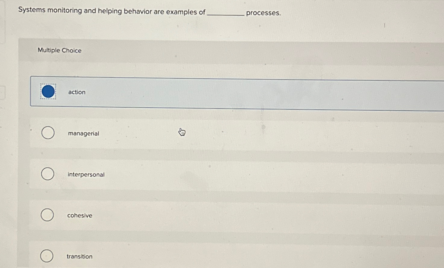 Solved Systems monitoring and helping behavior are examples | Chegg.com