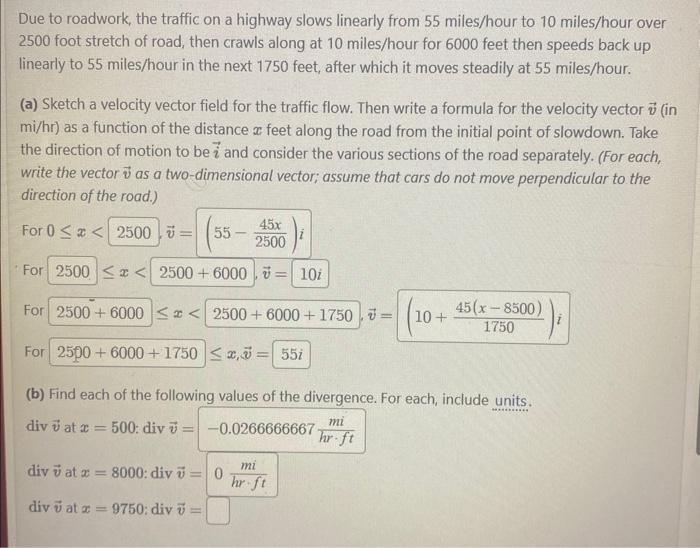 Solved Due to roadwork, the traffic on a highway slows | Chegg.com Solved Due to roadwork, the traffic on a highway slows | Chegg.com