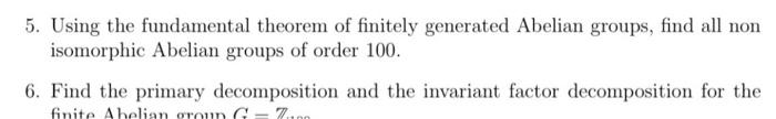 Solved 5. Using the fundamental theorem of finitely | Chegg.com